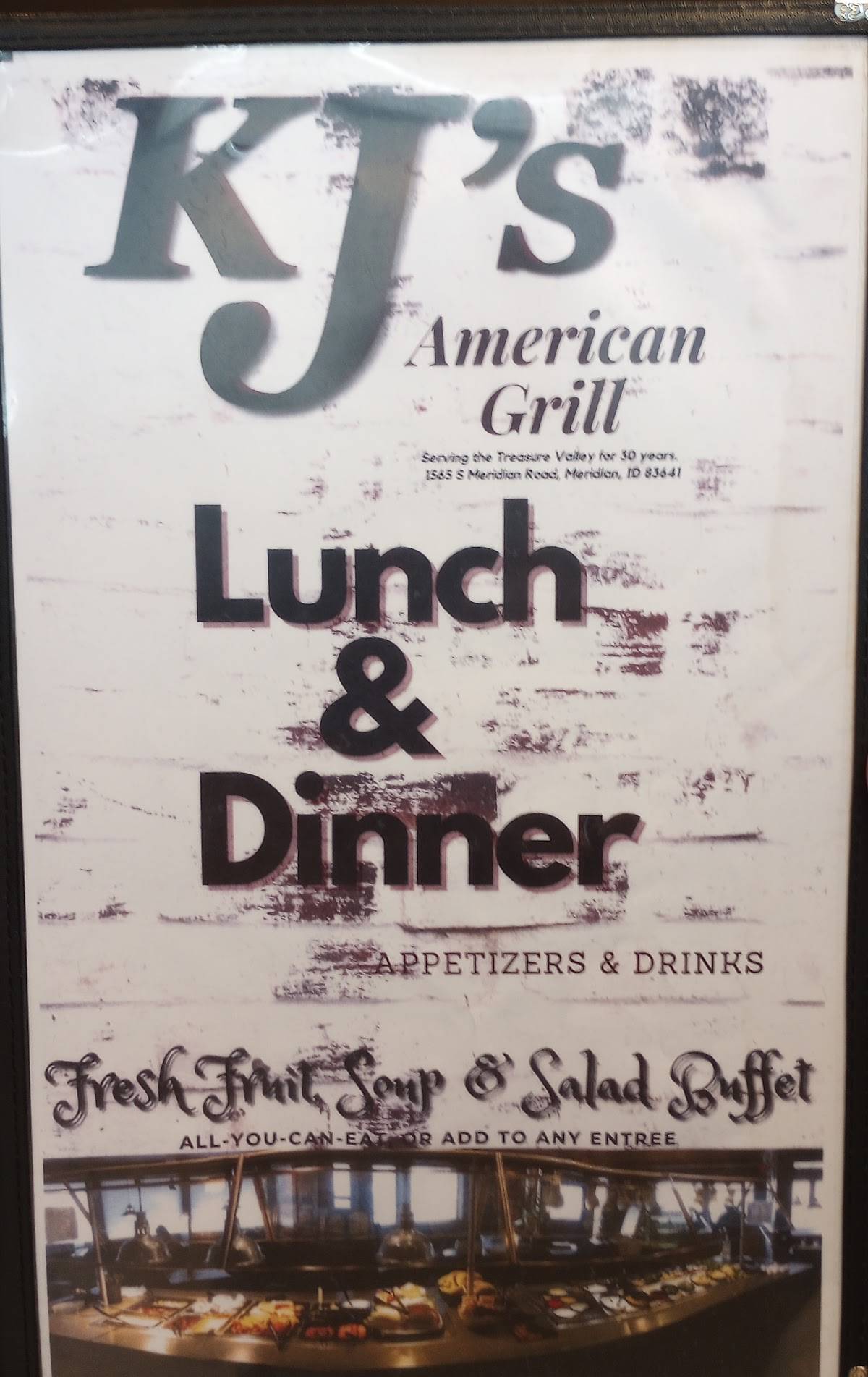 Menu at KJ's American Grille restaurant, Meridian
