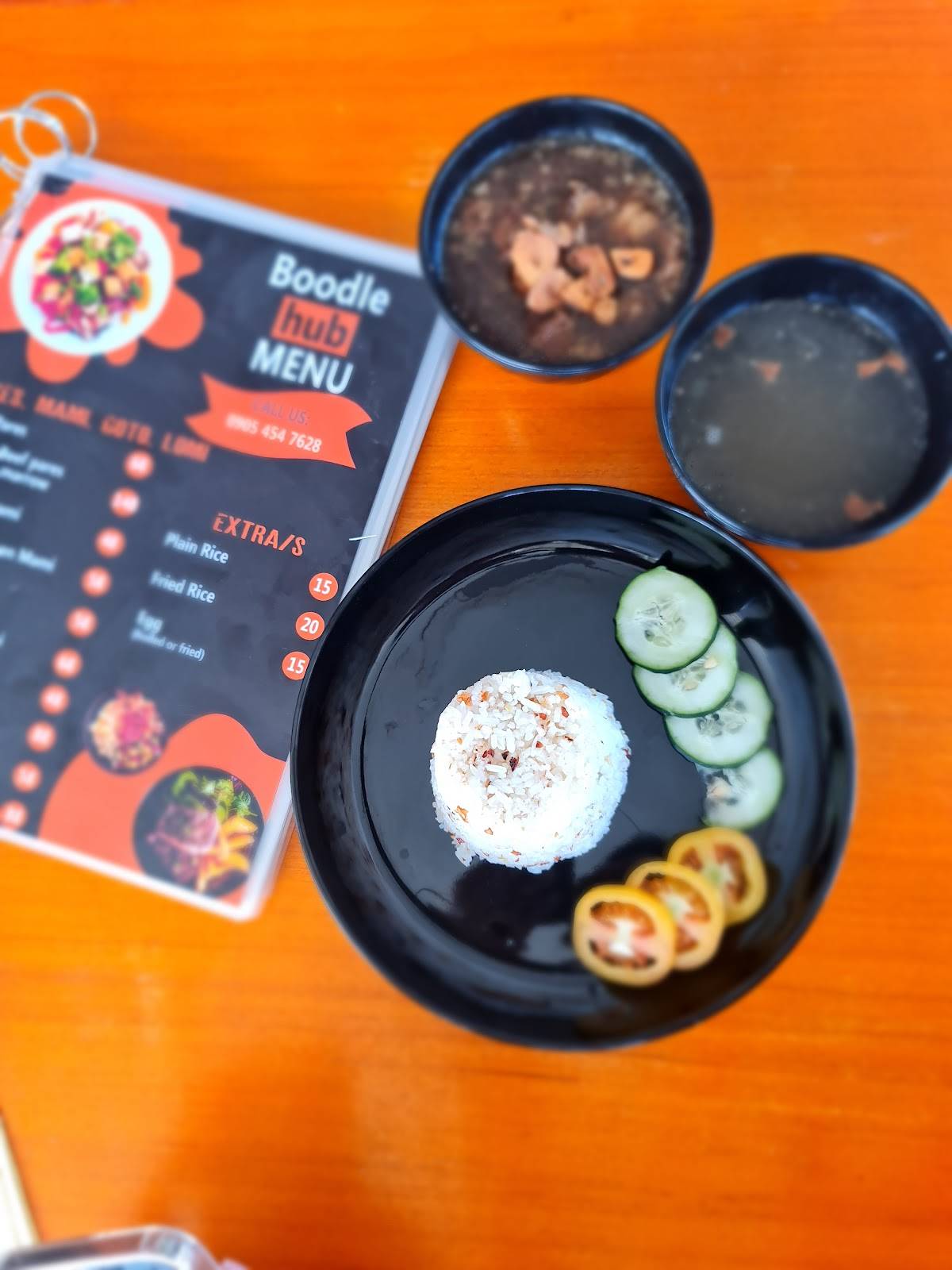 Menu at Boodle Hub restaurant, Santa Rosa
