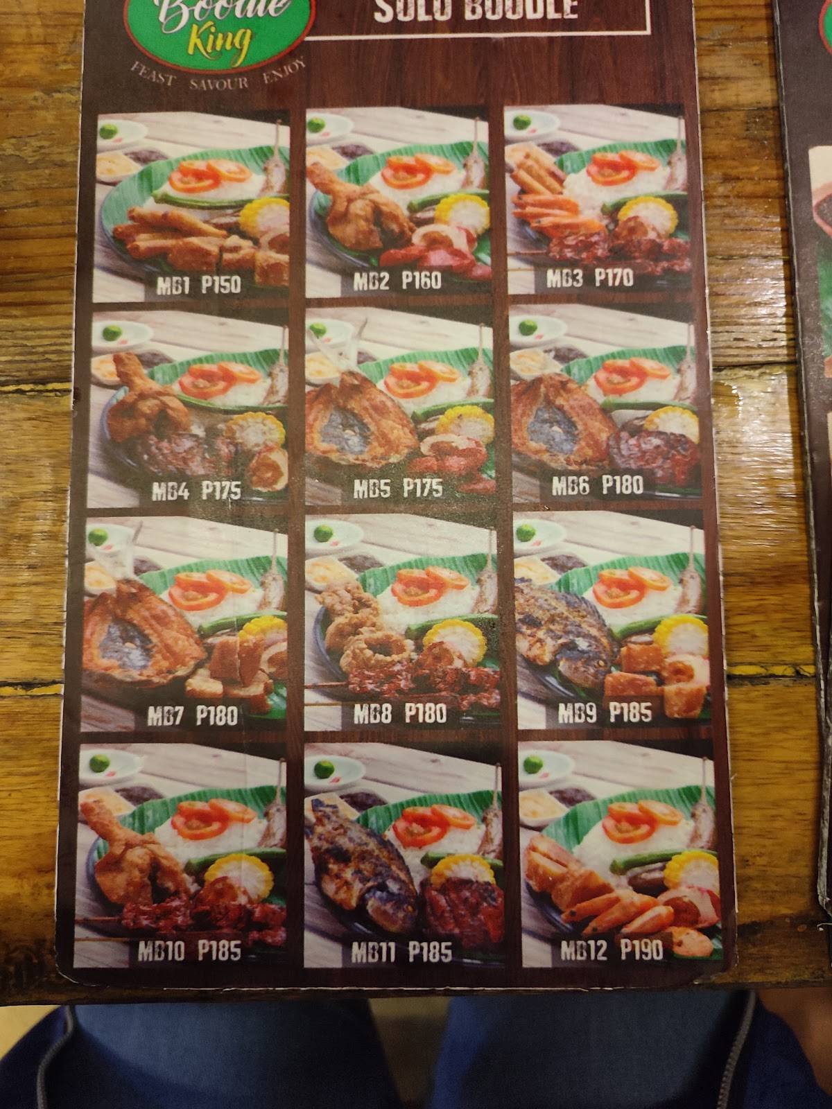 Menu at Boodle King restaurant, Valenzuela