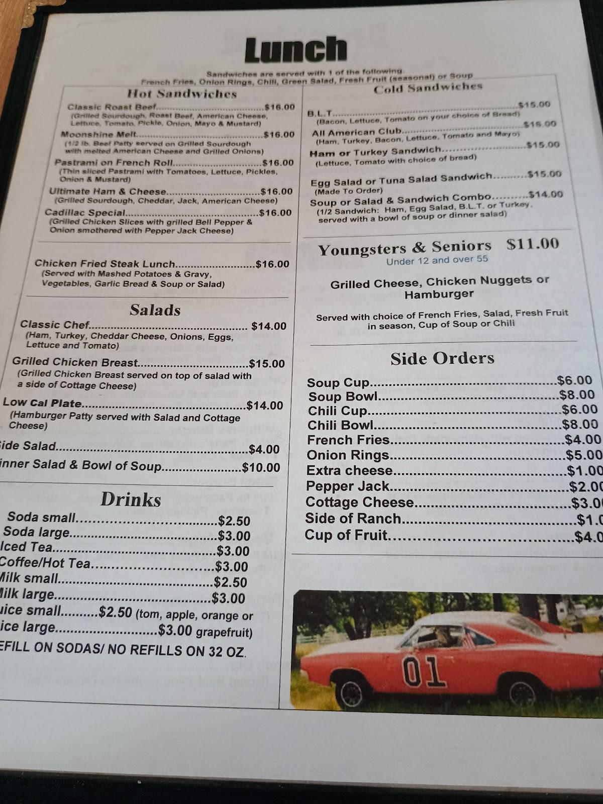 Menu at Boss Hogg's Country Kitchen restaurant, Farmersville