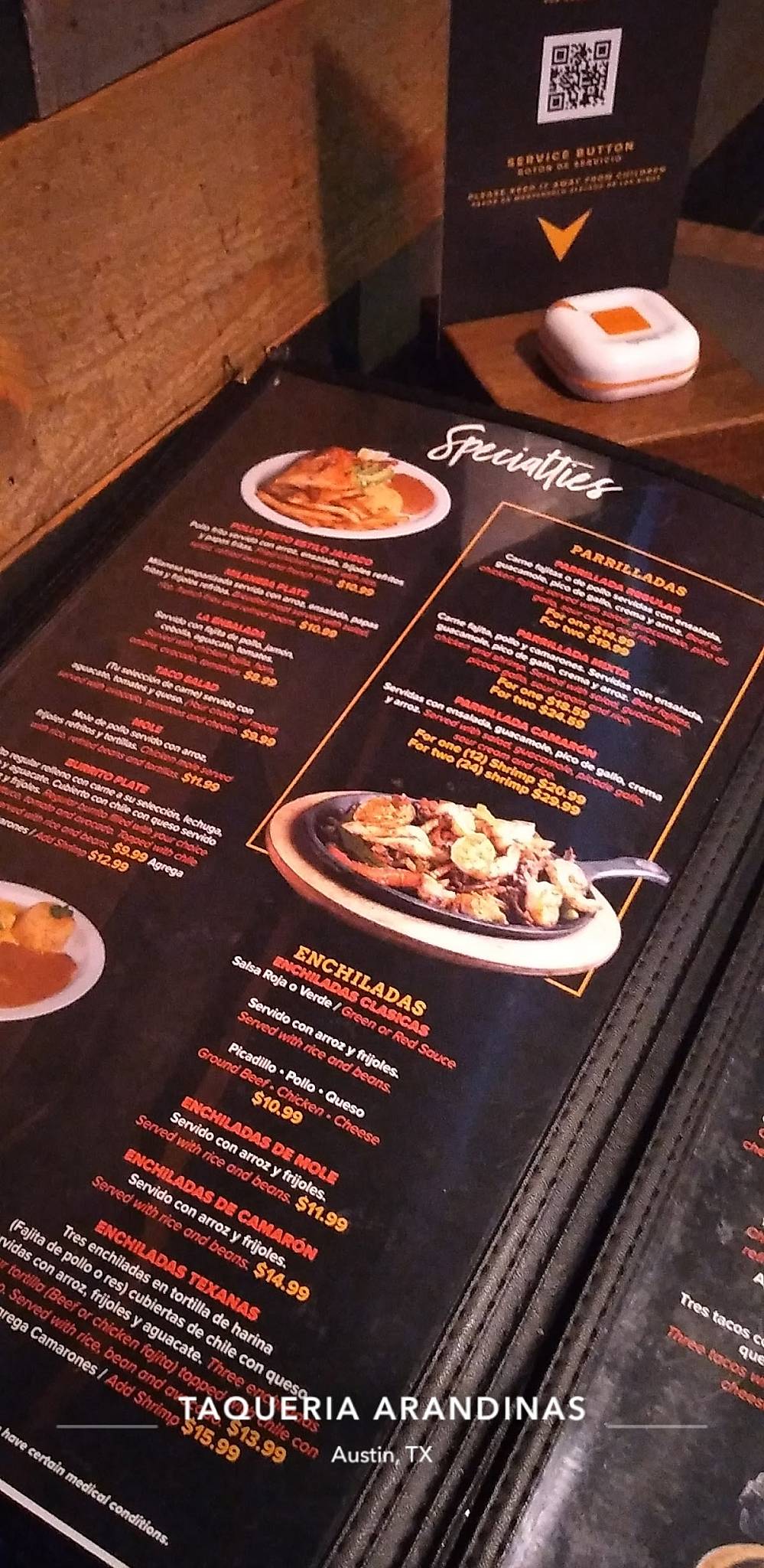 Menu at Botanero Sports Bar, Austin