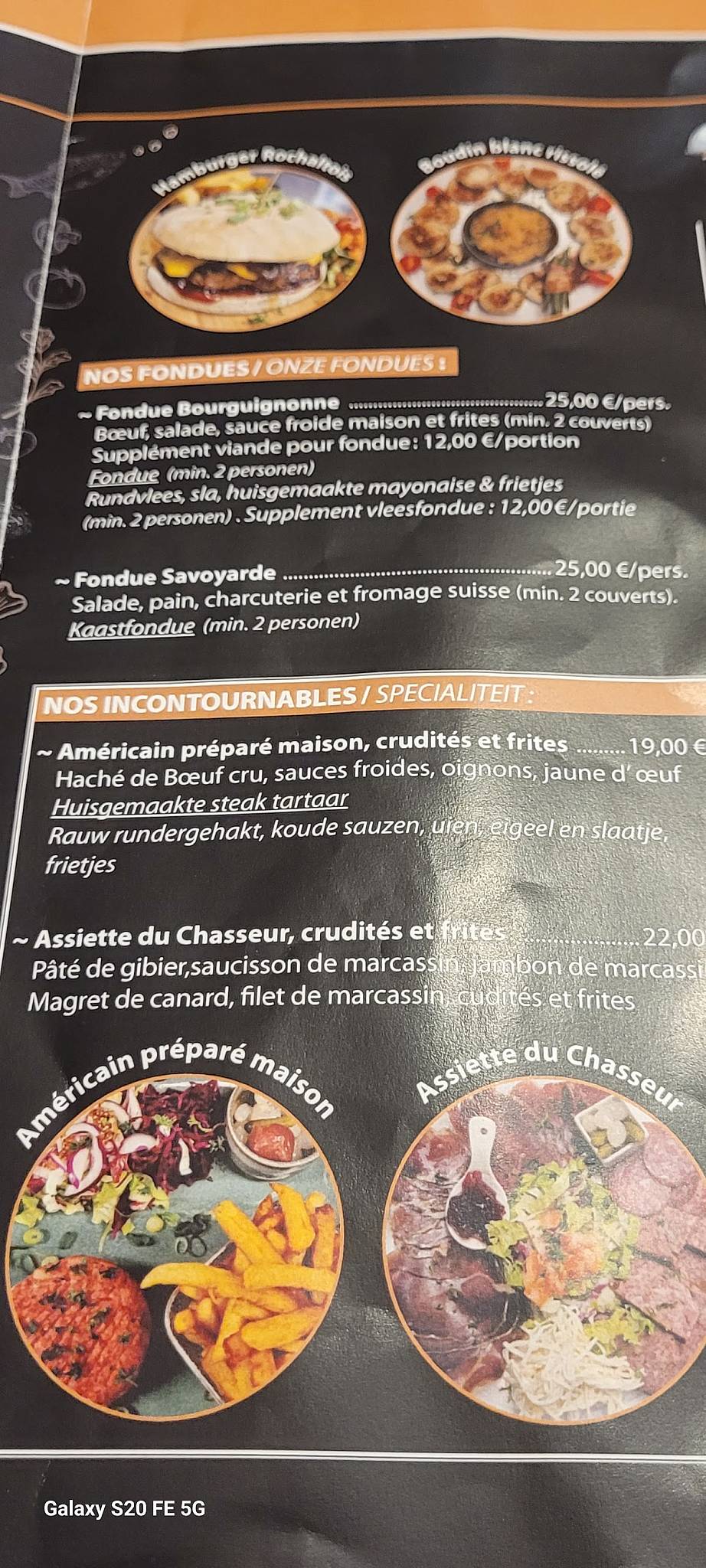 Speisekarte von La Cabane, Bouillon, Rue des Moissons 10