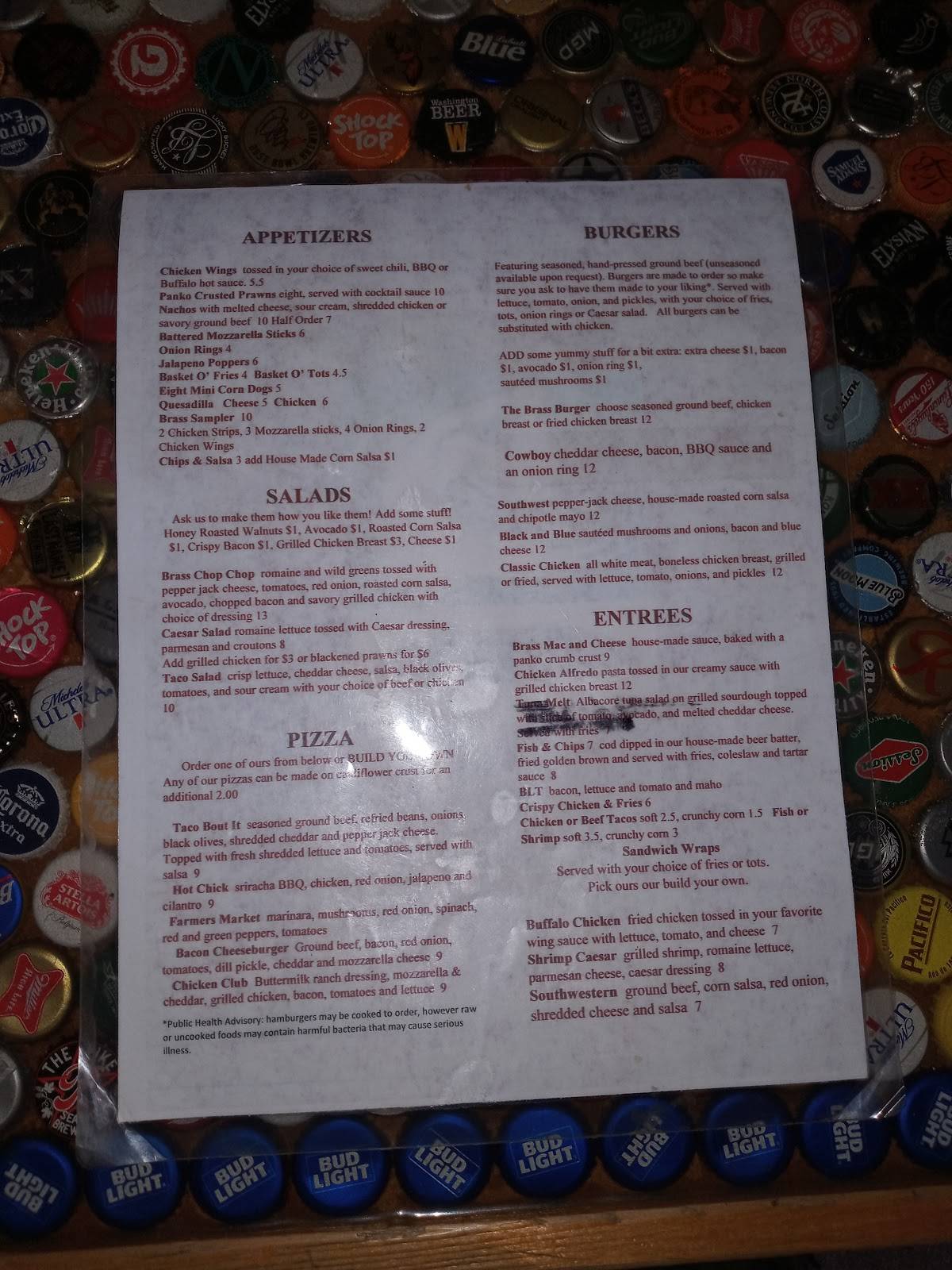 Menu at Brass Lantern pub & bar, Tacoma, E McKinley Ave