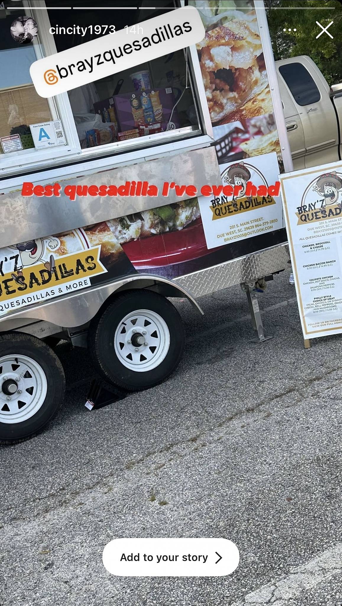 Menu at Bray'z Quesadillas & More restaurant, Due West