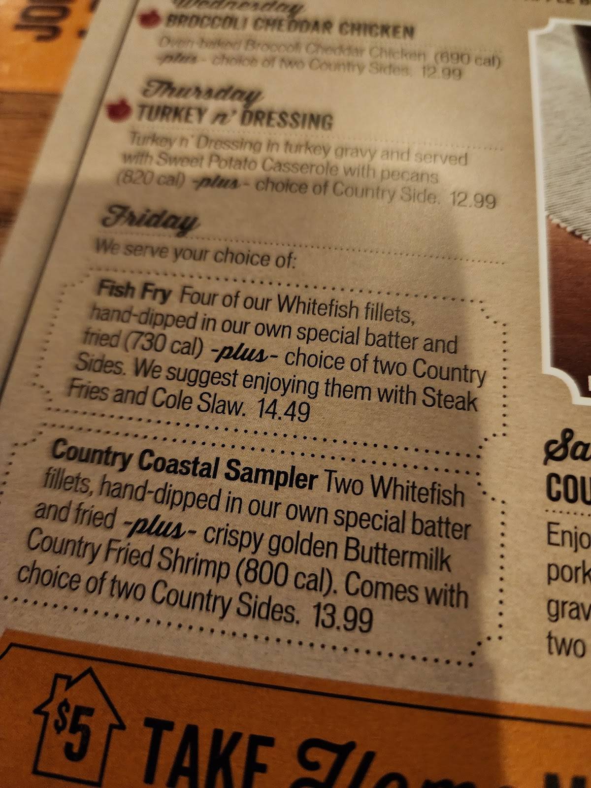 Menu at Cracker Barrel Old Country Store, Bremen, 106 Price Creek Rd