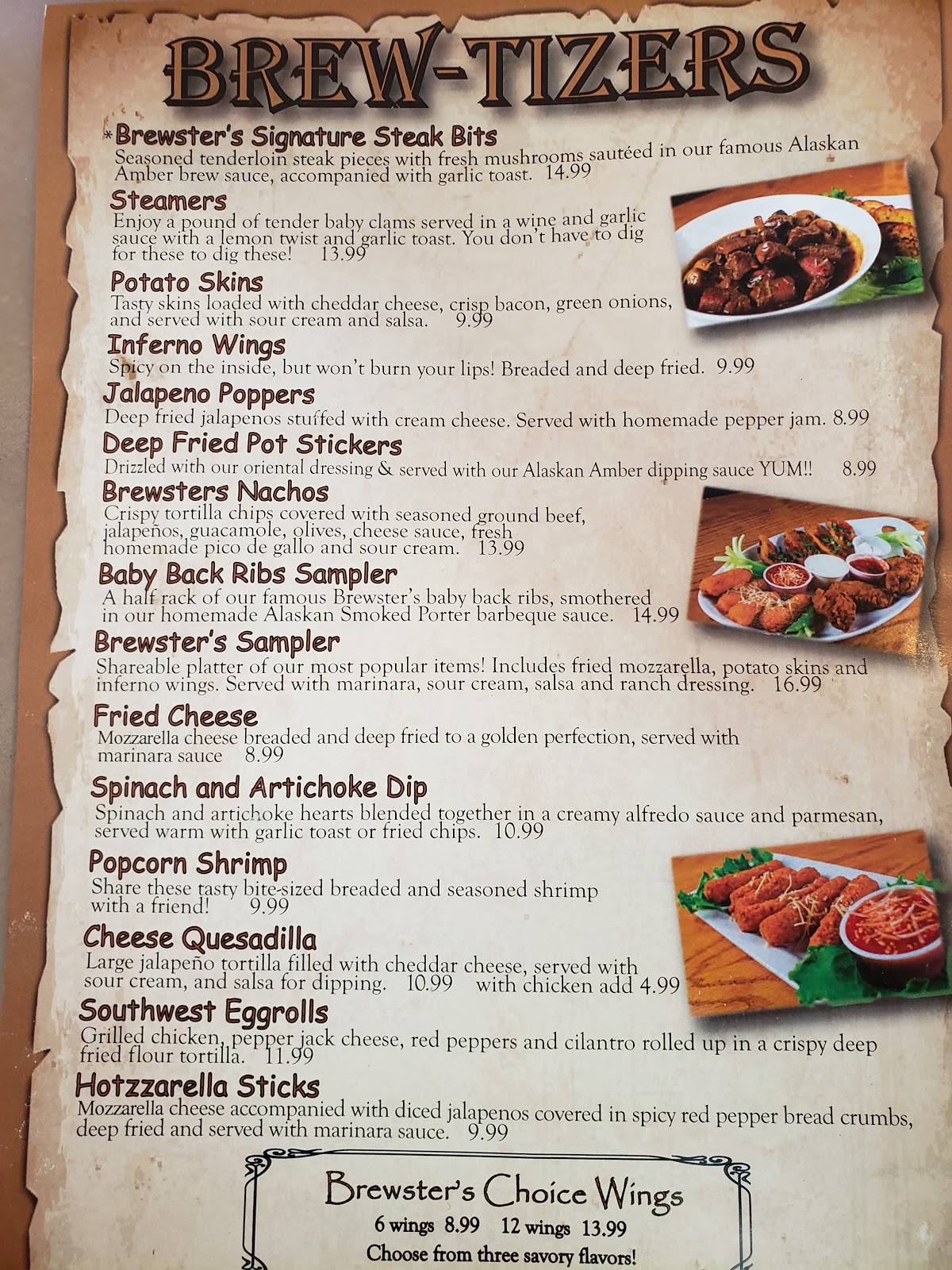 Menu at Brewsters Restaurant, Fairbanks, Airport Way