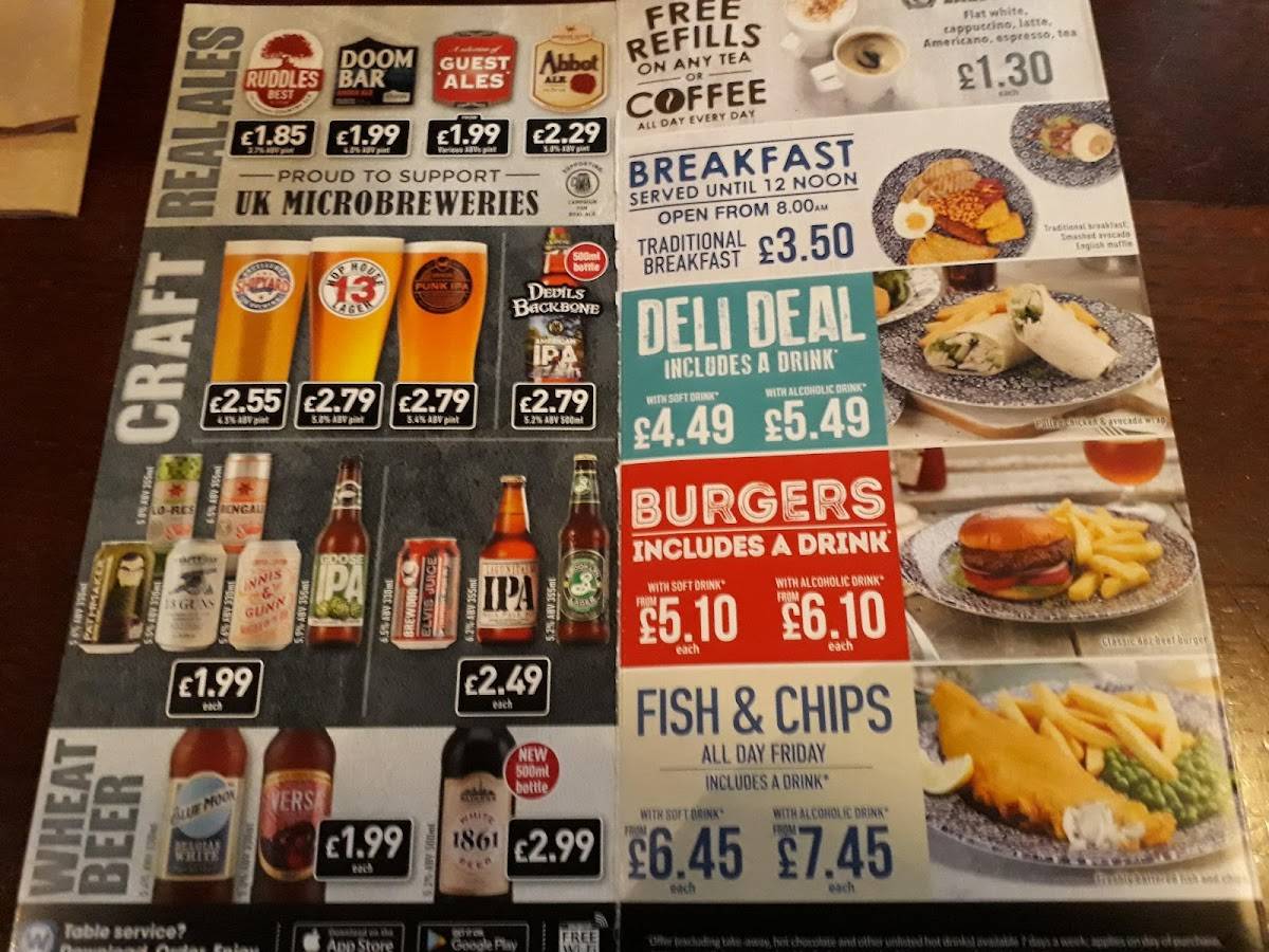 Menu at The Prior John pub & bar, Bridlington