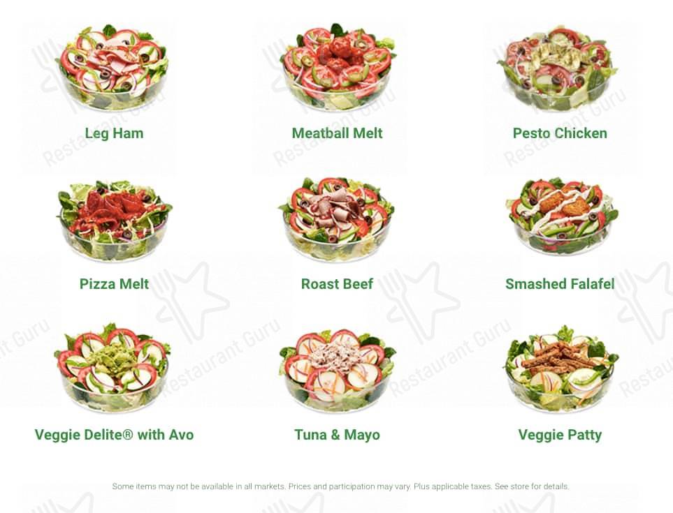 Menu at Subway fast food, Kangaroo Point, 679/681 Main St