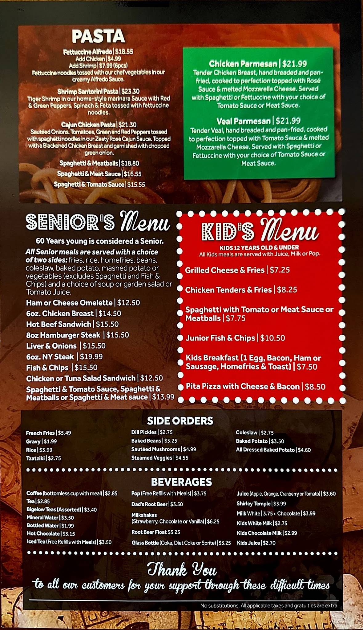 Menu at Broadway Diner restaurant, Hamilton