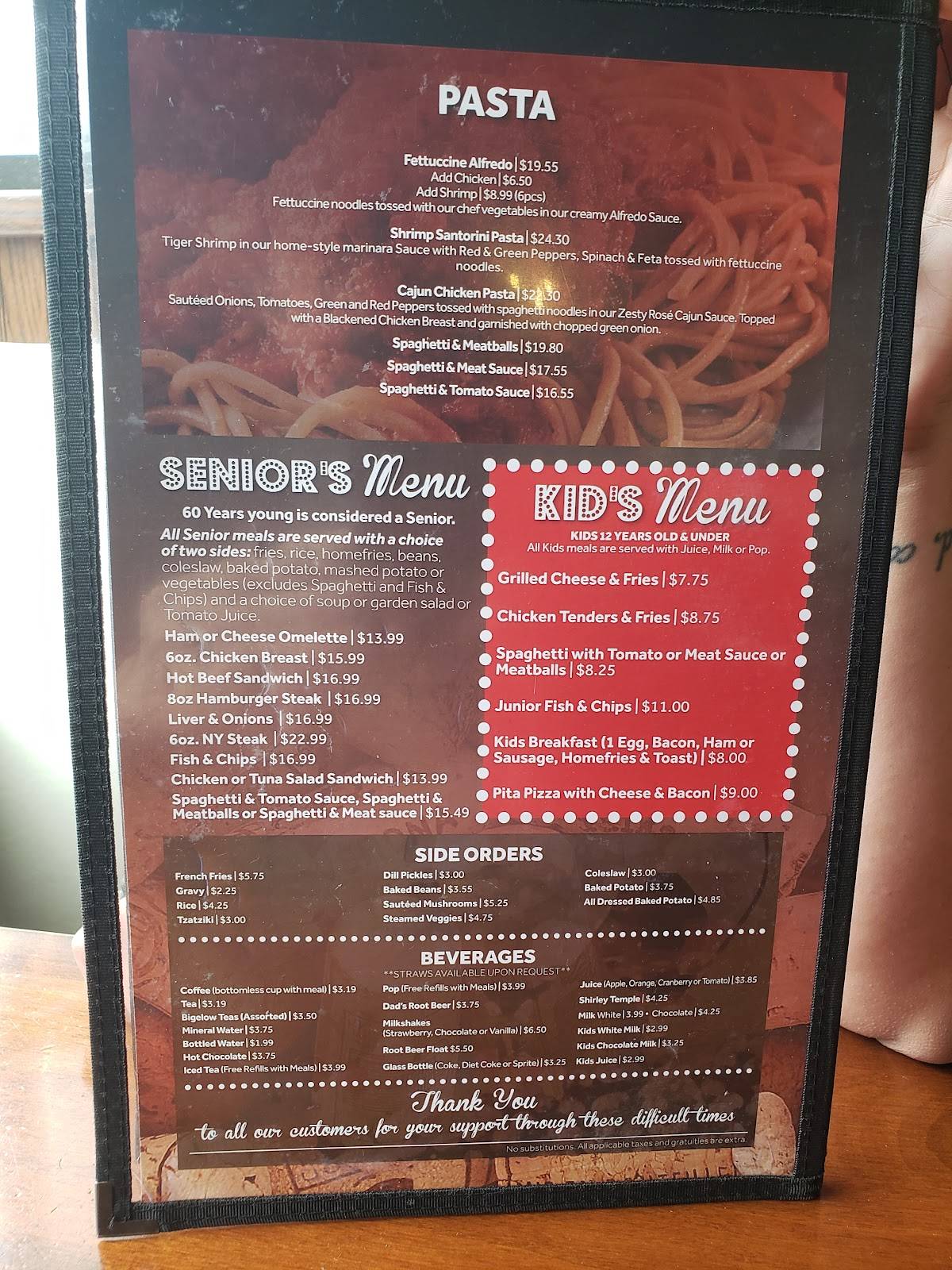 Menu at Broadway Diner restaurant, Hamilton