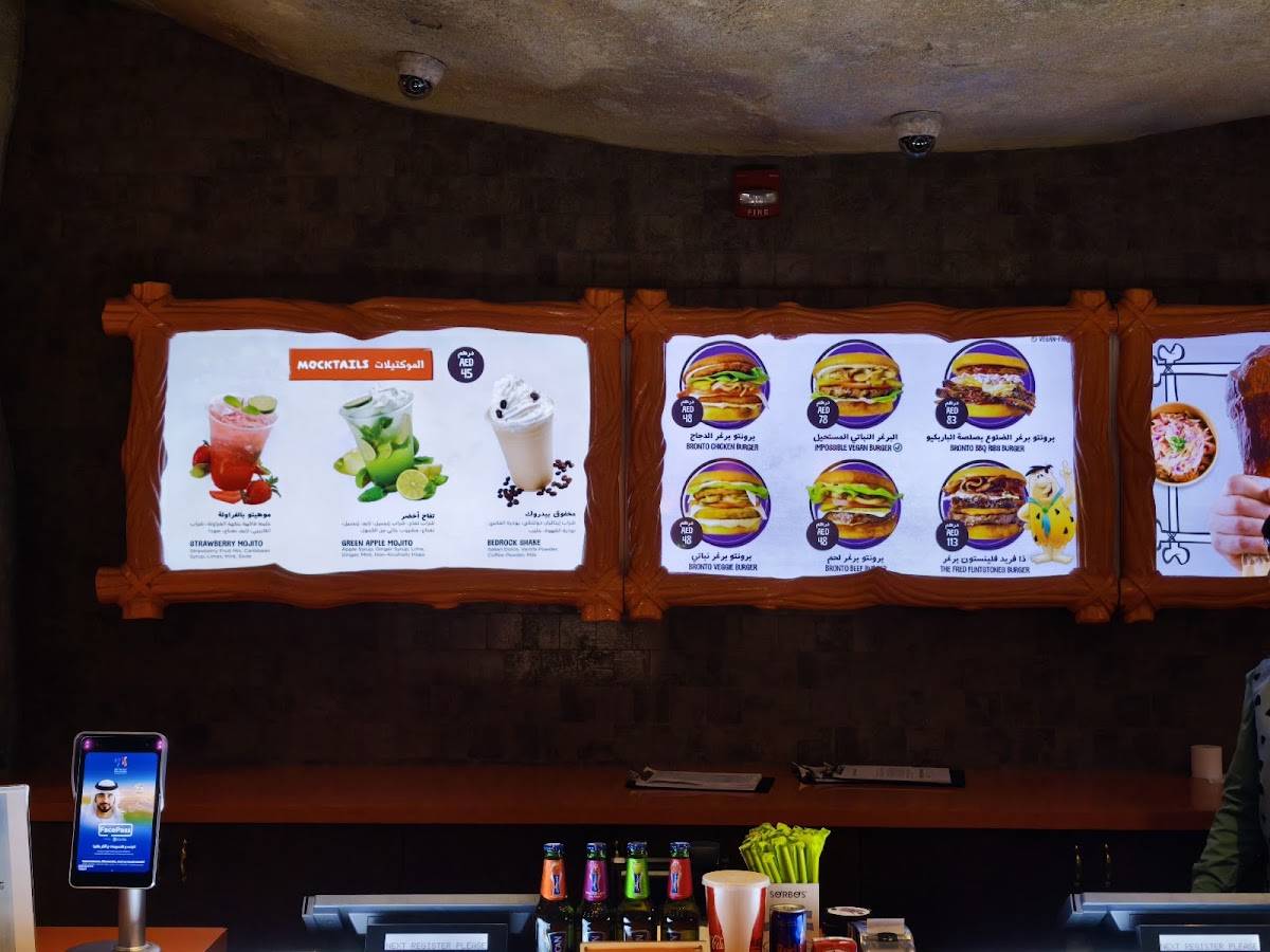Menu at Bronto Burgers and Ribs restaurant, Abu Dhabi
