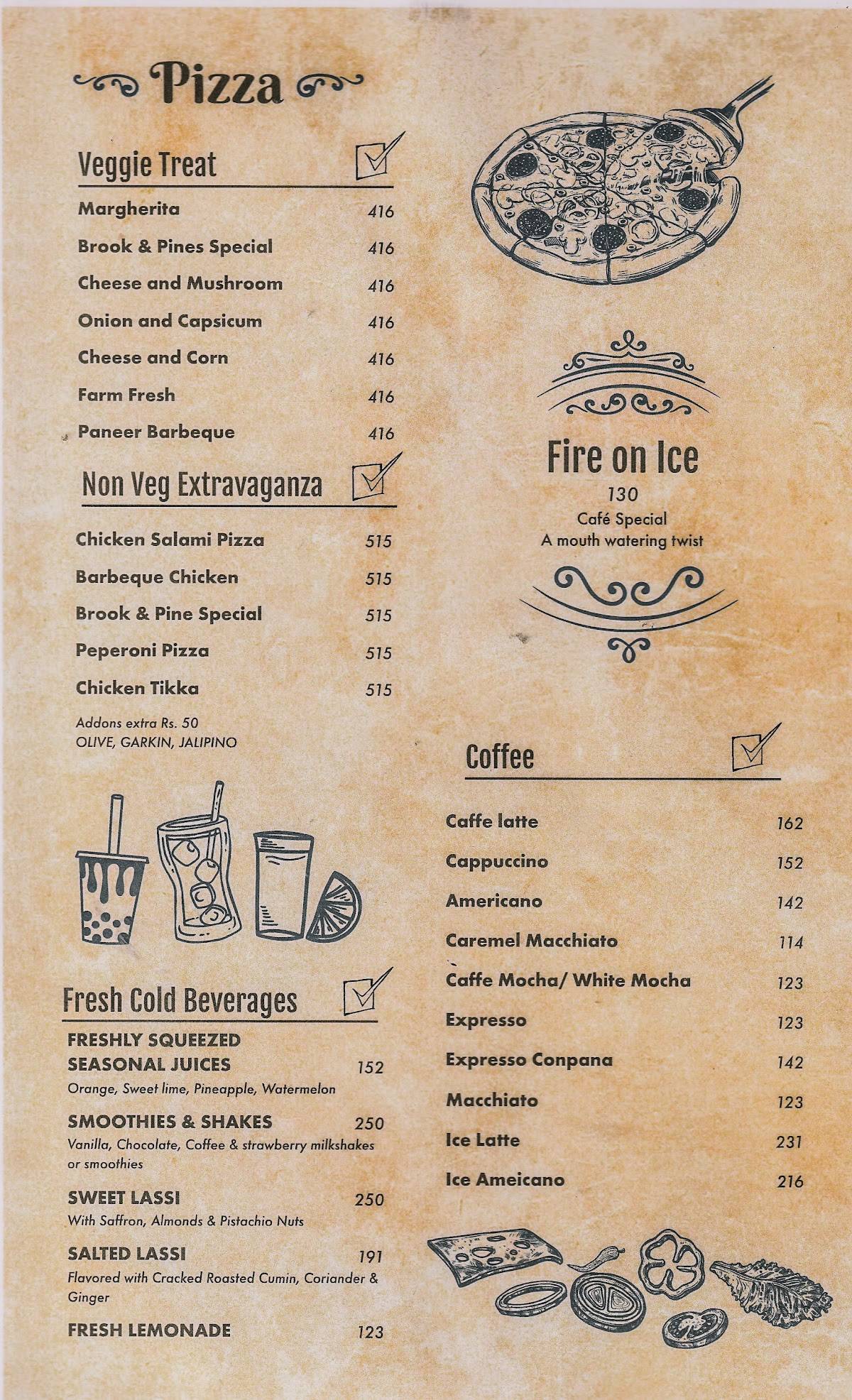 Menu at Brook & Pines Restaurant, Microbrewery & Grill, Kasauli