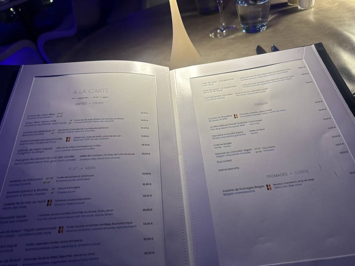Speisekarte von Atomium-Restaurant, Brussel
