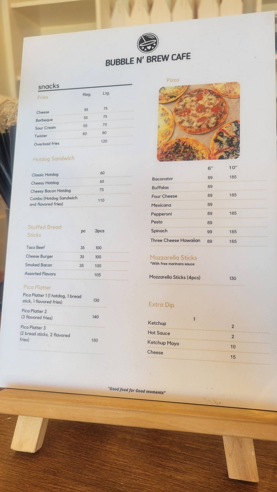 Carta de Bubble N' Brew Cafe, Lobo