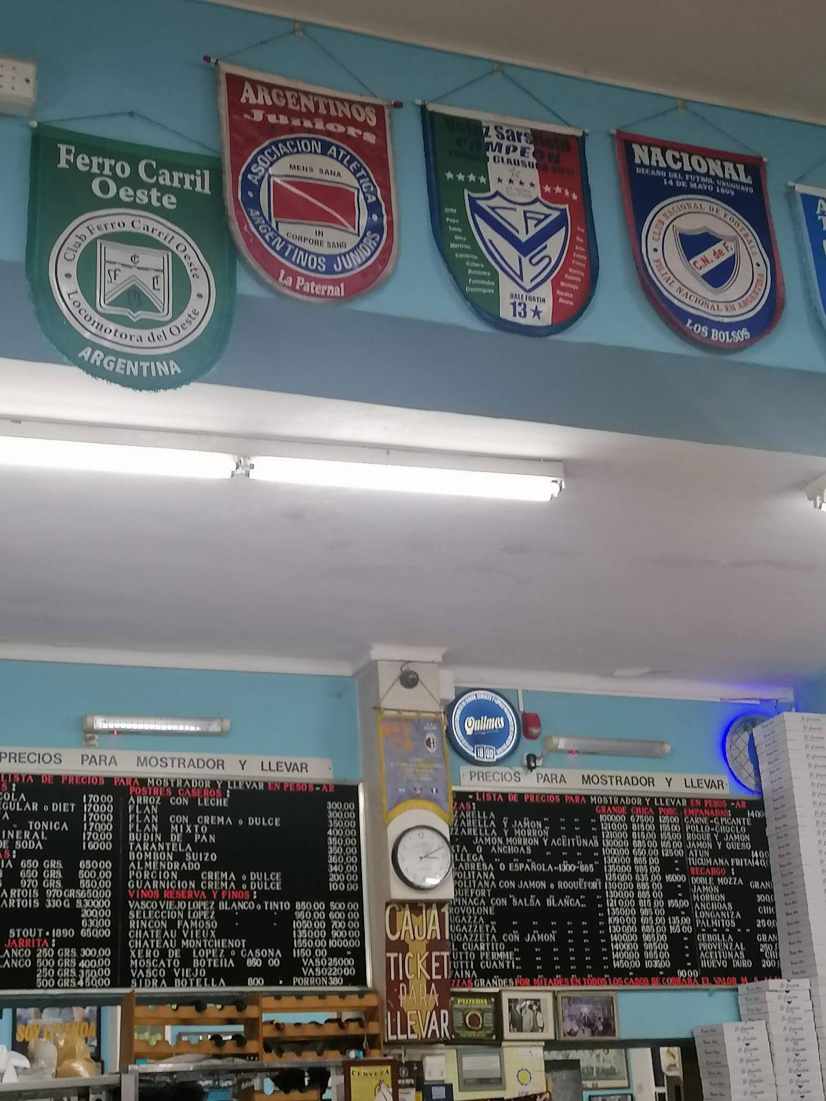 Carta de pizzería El Cuartito, Buenos Aires, Talcahuano 937