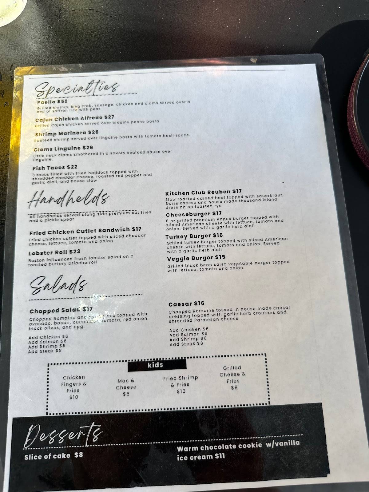 Menu at Buffalo Kitchen Club Restaurant & Bar, Buffalo