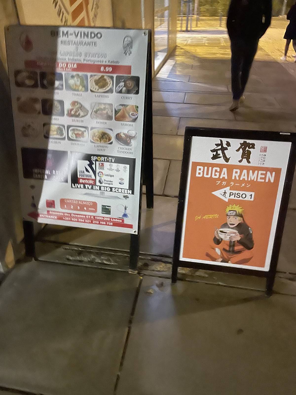 Menu at Buga Ramen Expo restaurant, Lisbon