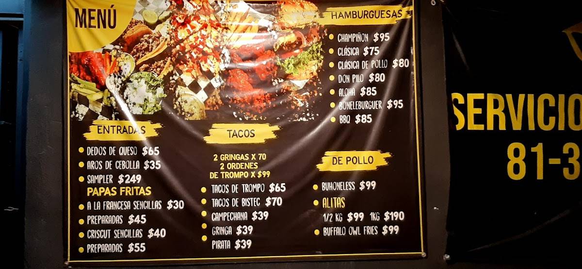 Menu at Búhos house Food & Grill restaurant, San Nicolás de los Garza