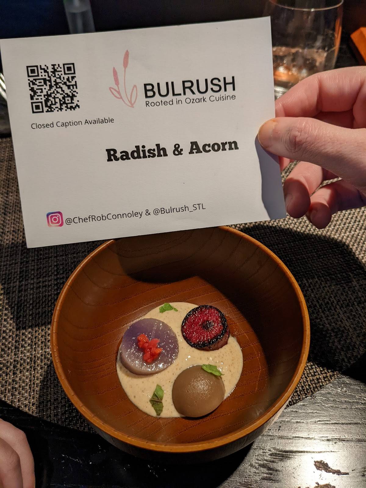 Menu at Bulrush StL Restaurant, St. Louis