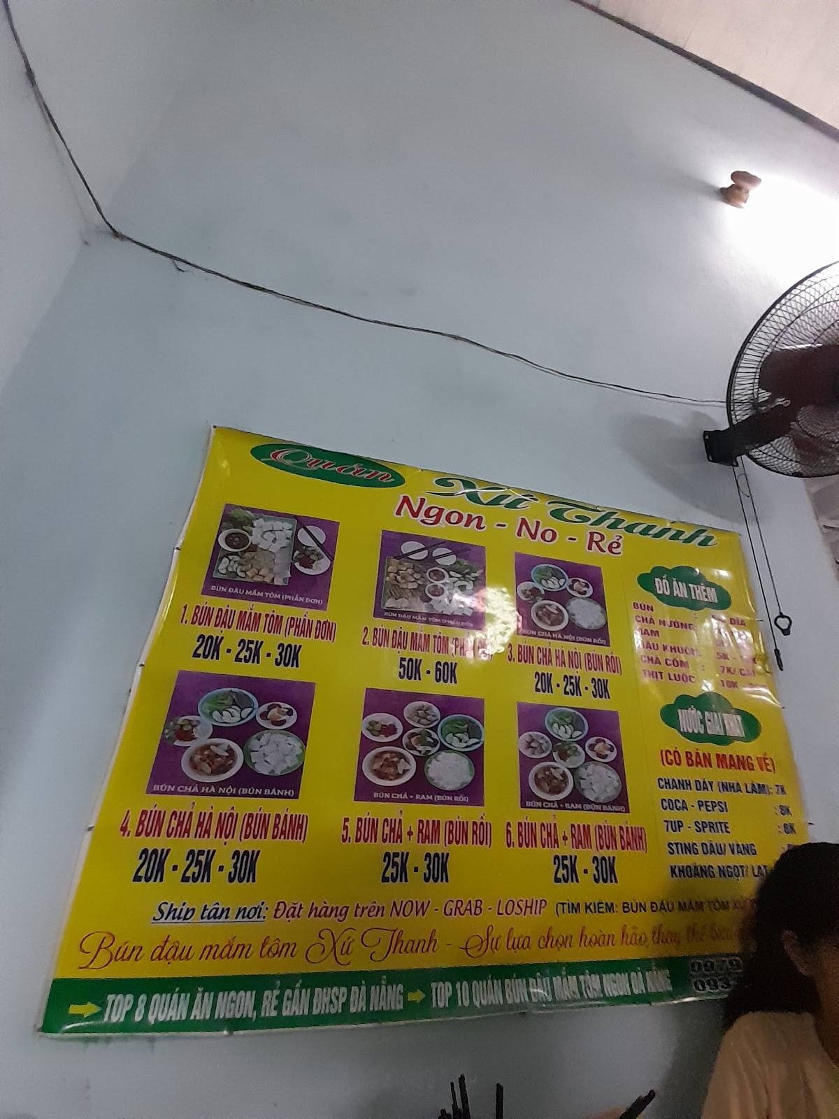 Menu at Bún Đậu Mắm Tôm Xứ Thanh restaurant, Da Nang