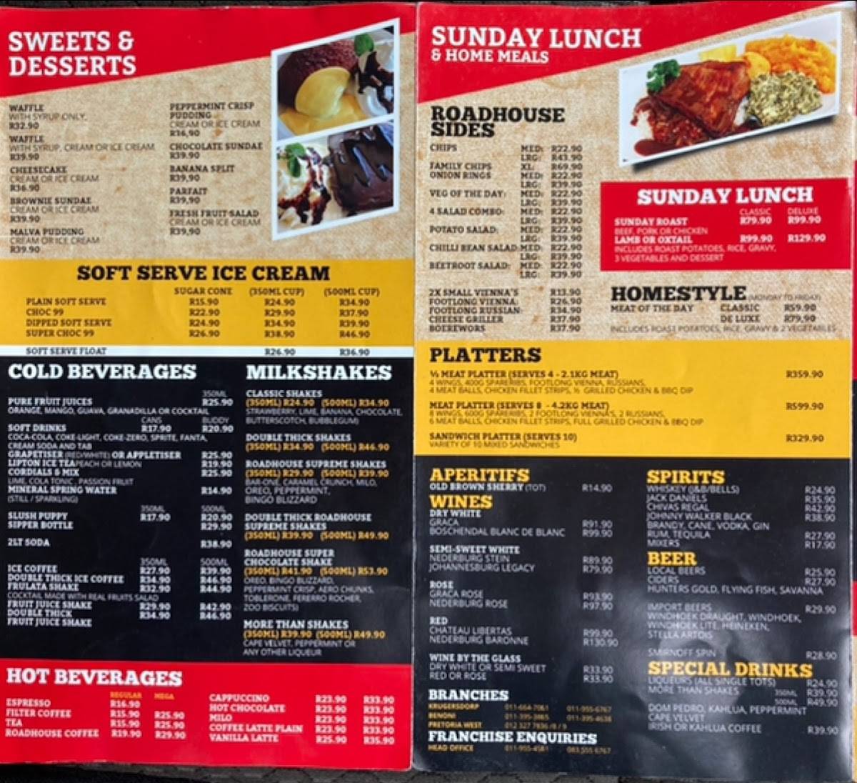 Menu at Burger Box Roadhouse Centurion restaurant, Centurion