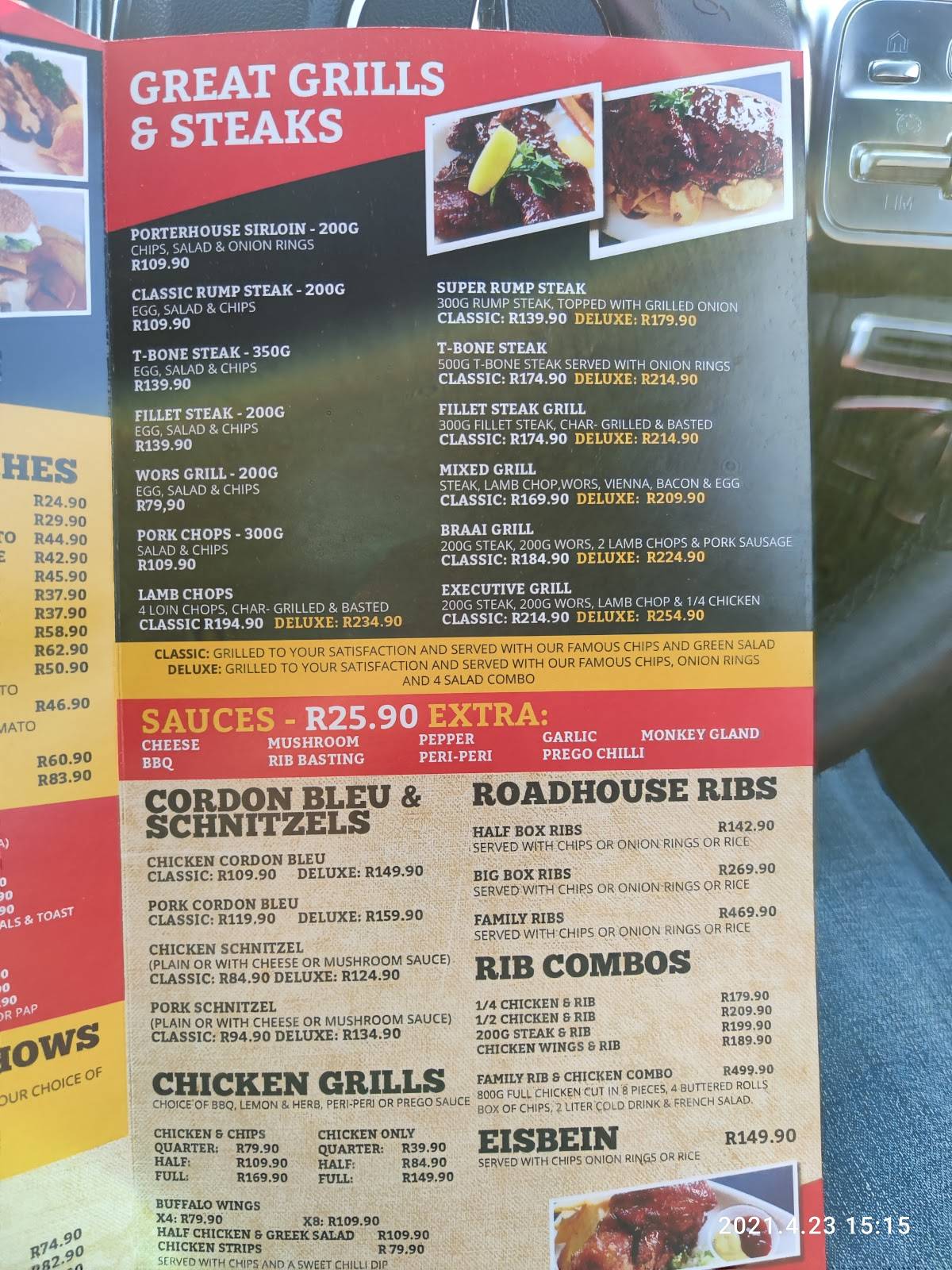 Menu at Burger Box Roadhouse Centurion restaurant, Centurion