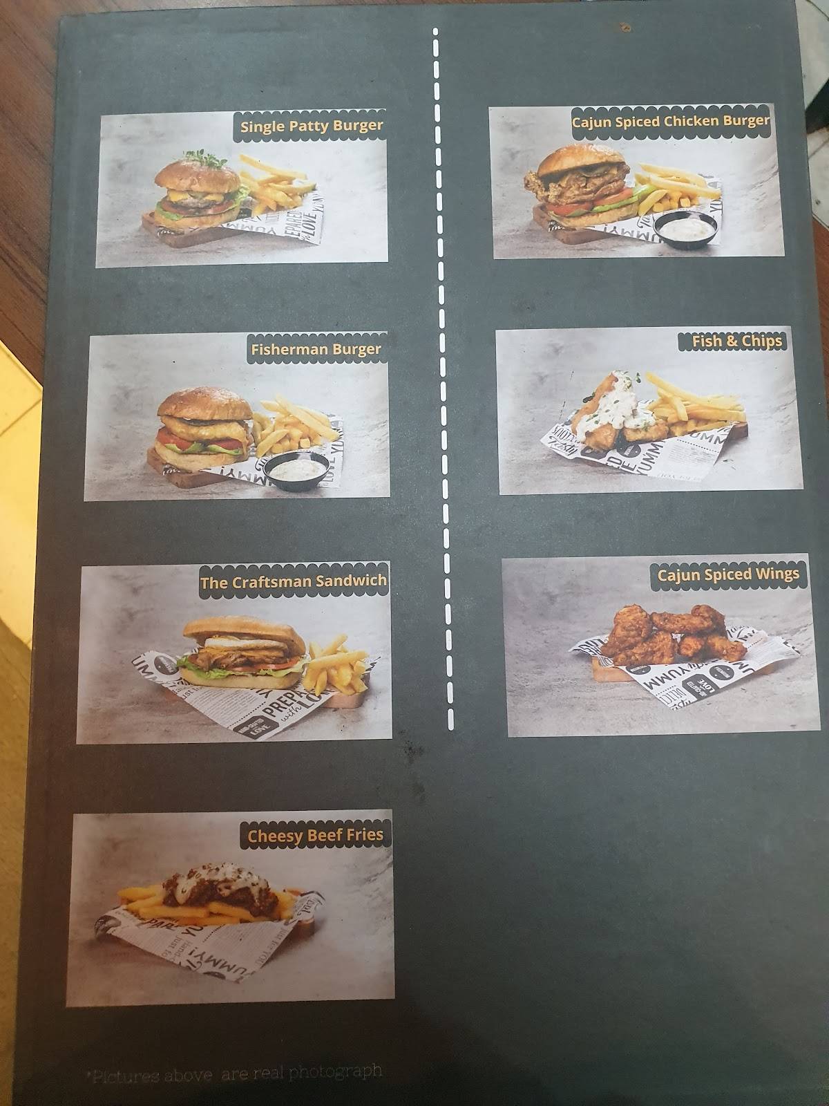 Menu at Burger Craft restaurant, Bandung