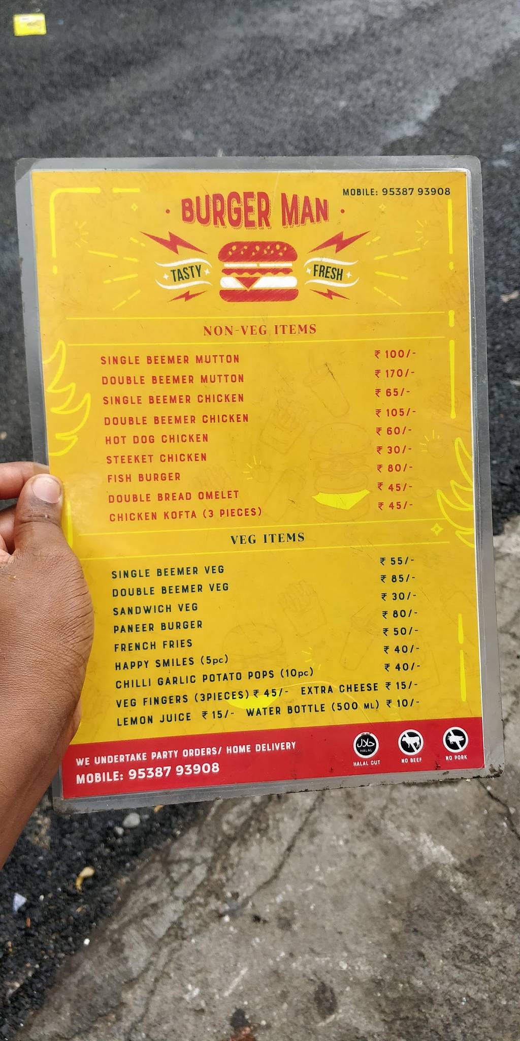 Menu at Burger Man, Bengaluru, 3AM