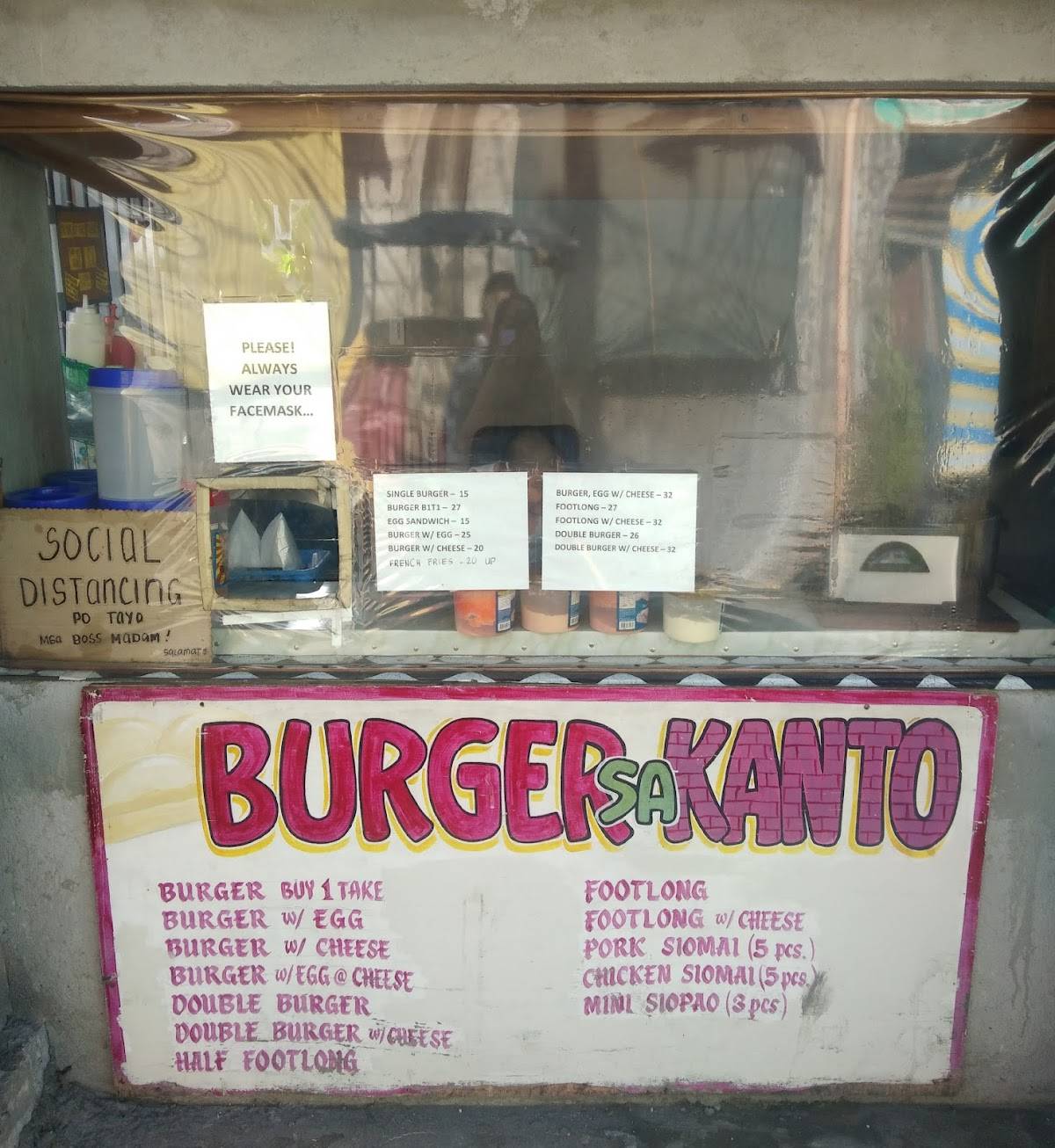 Carta del restaurante Burger Sa Kanto, Ciudad Quezon