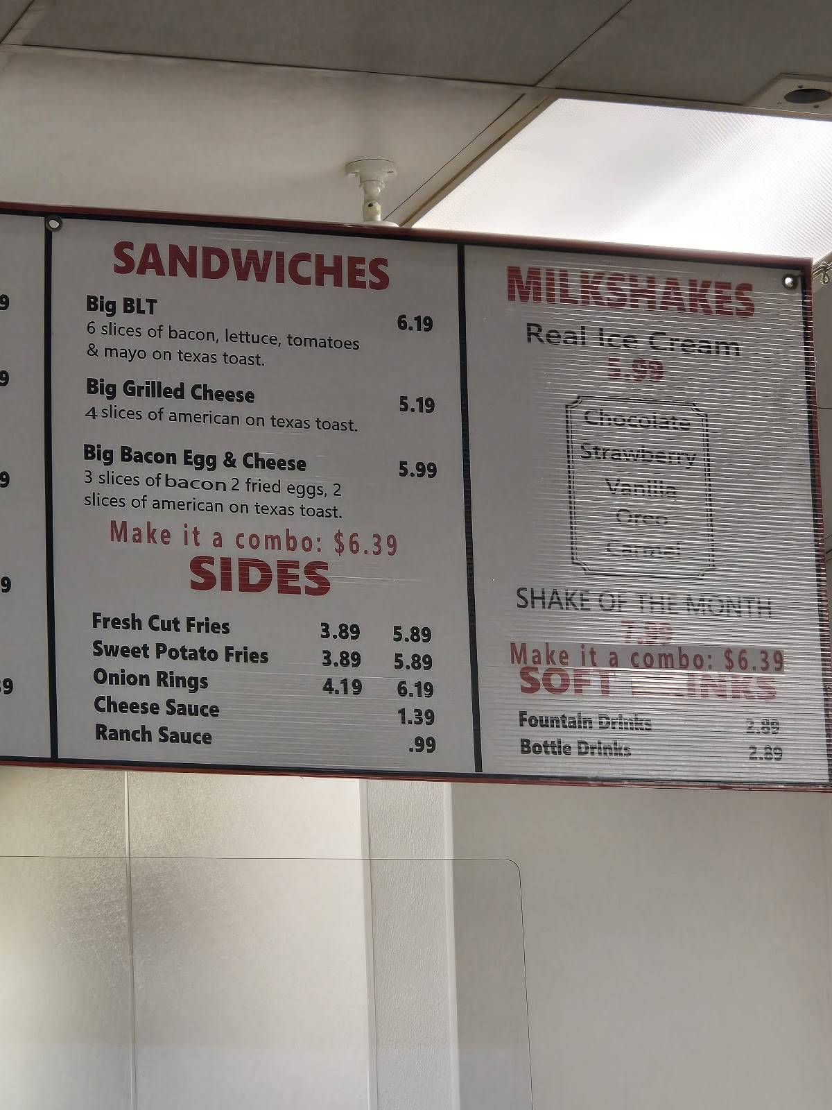 Menu at Bus Loop Burgers restaurant, Saint Ann