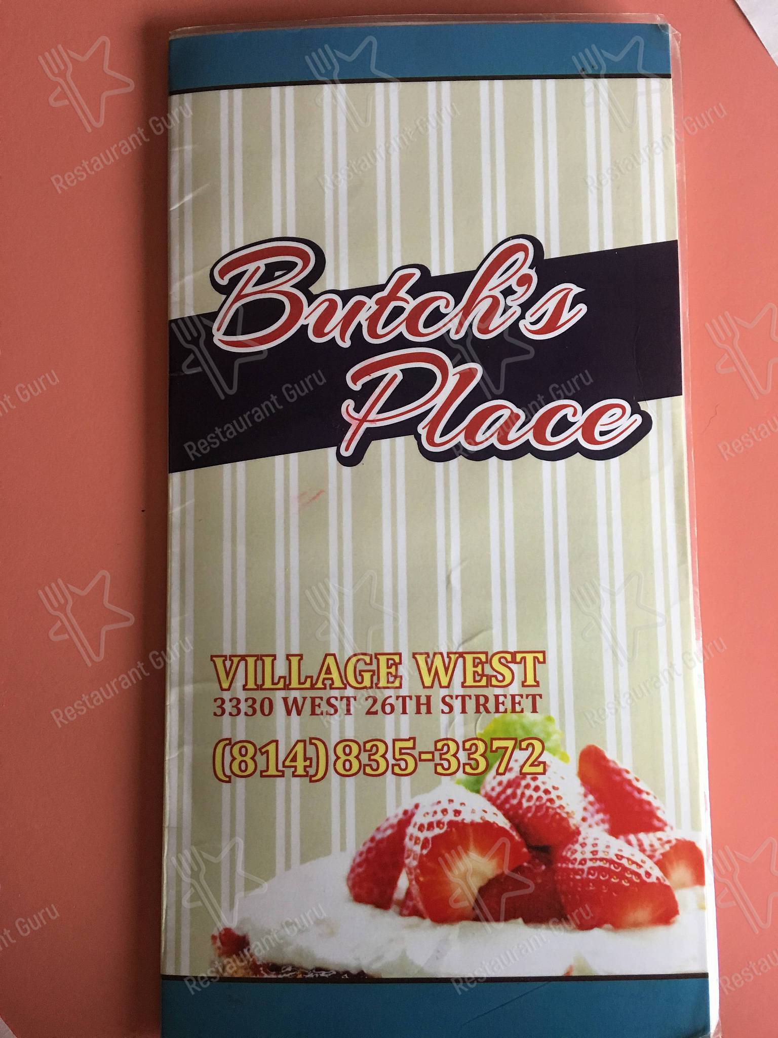 Menu at Butch's Place Family Restaurant, Erie
