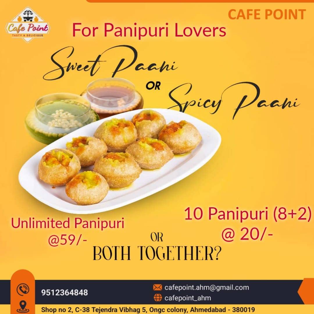 Menu at CAFE POINT - Best fast Food cafe in chandkheda Ahmedabad, Ahmedabad