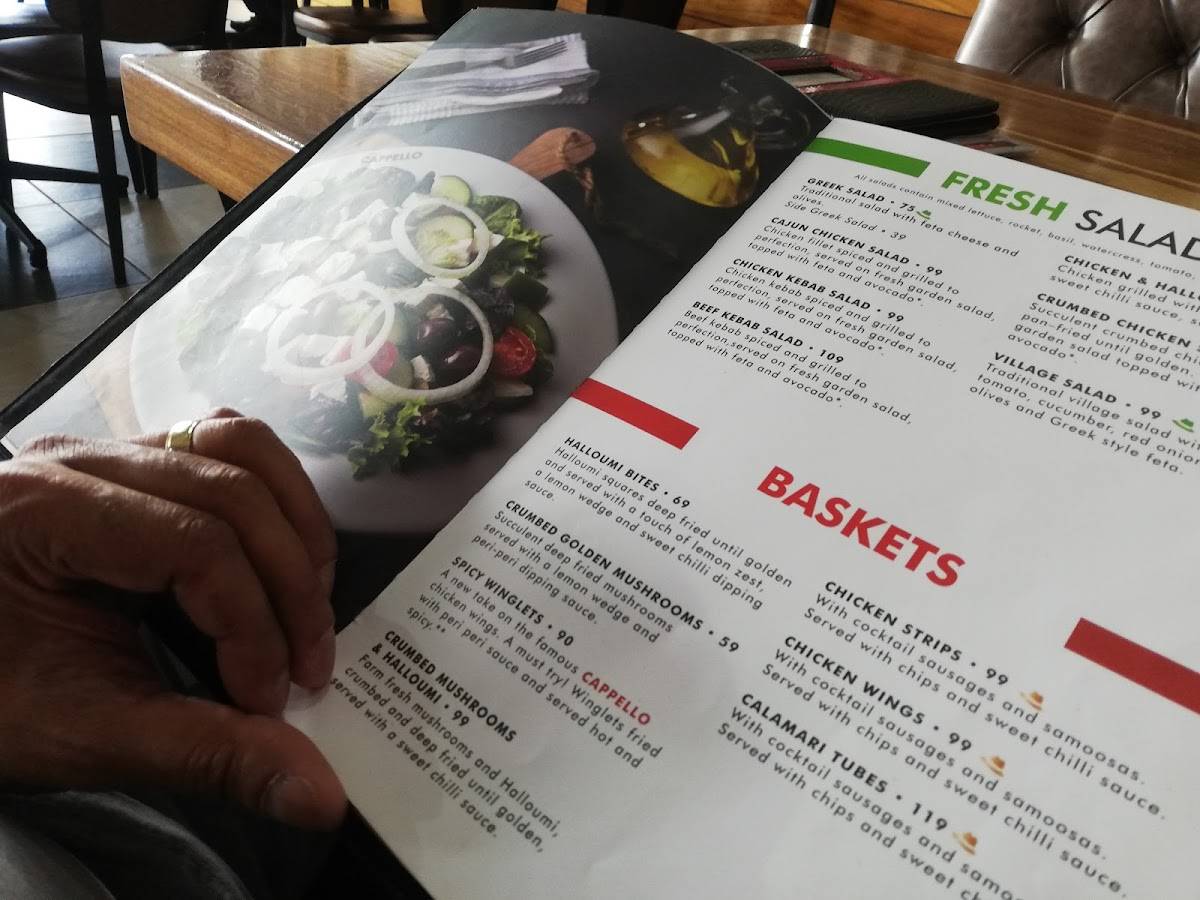 Menu at CAPPELLO BOKSBURG restaurant, Boksburg