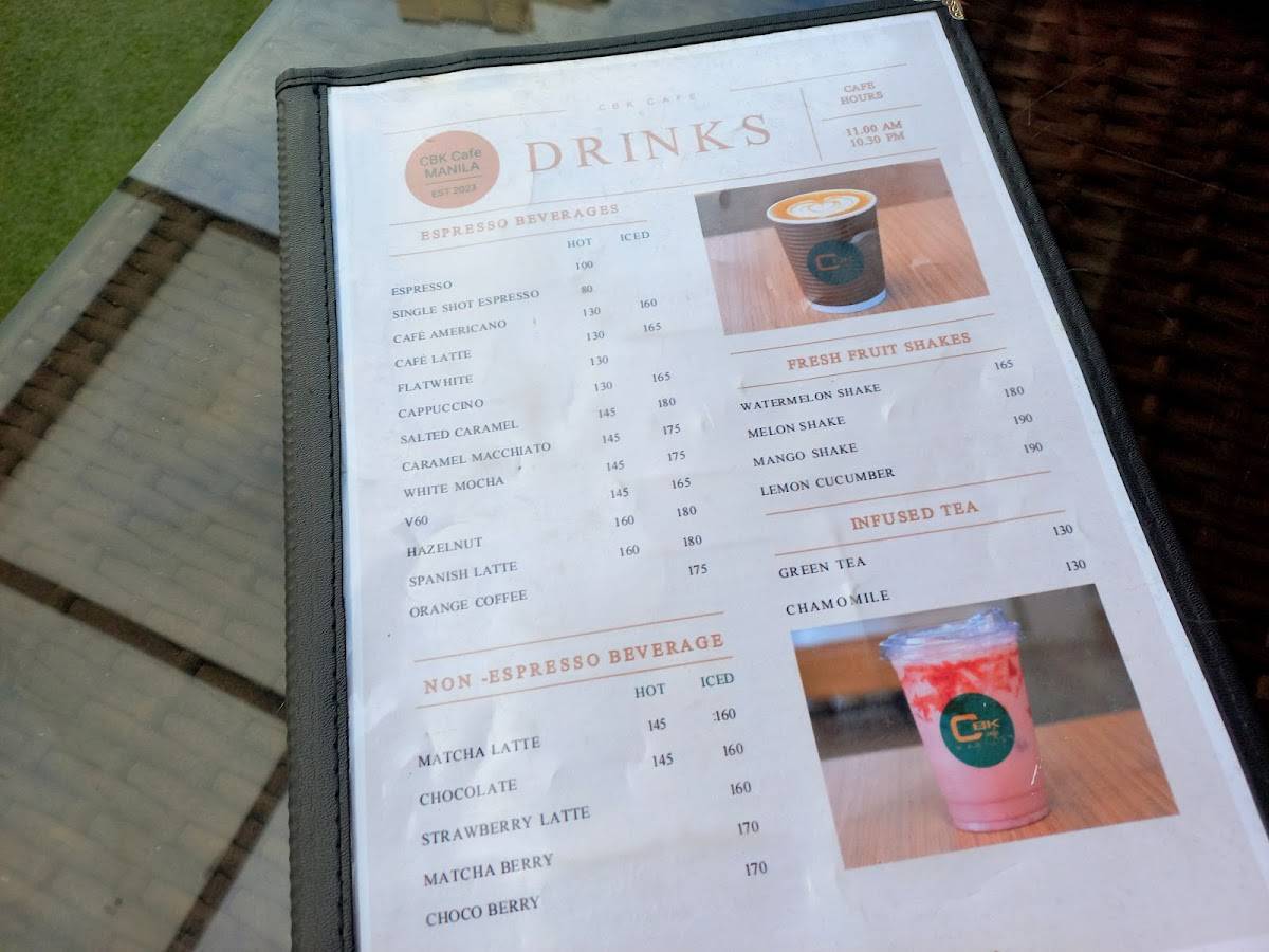Menu at CBK Cafe Manila, Manila