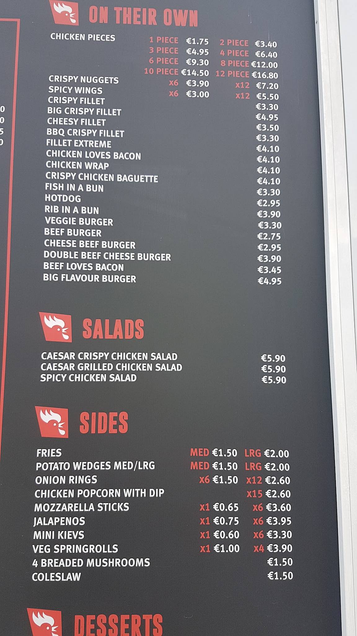 Menu at CFC Ghaxaq (Crispy Flavoured Chicken) restaurant, Żejtun