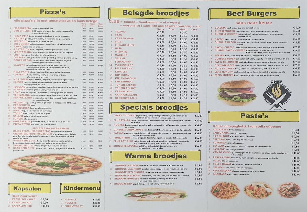 Menu at CHEF Eat & go, Zemst