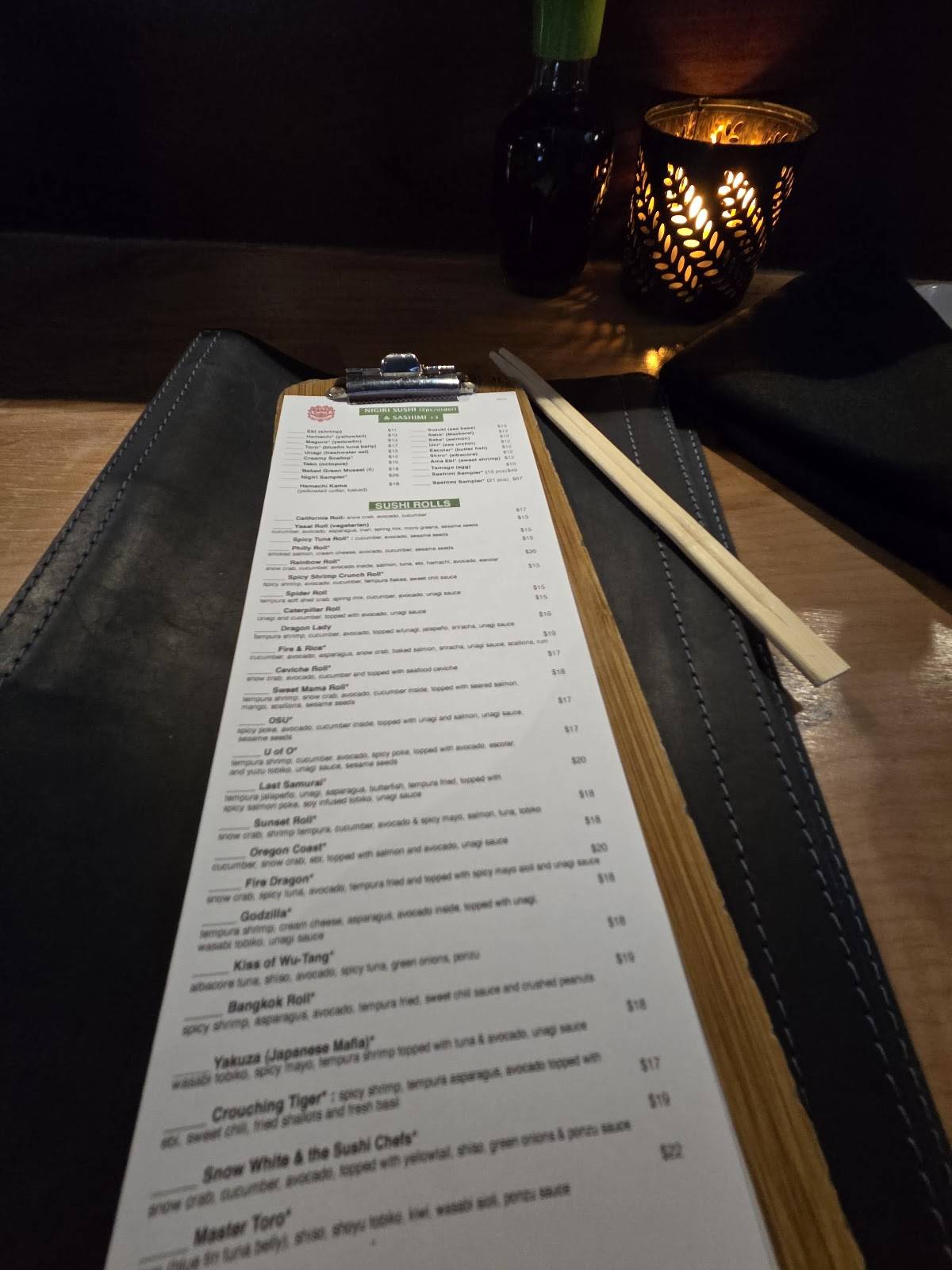 Menu at CHI Chinese and Sushi Bar, Bend