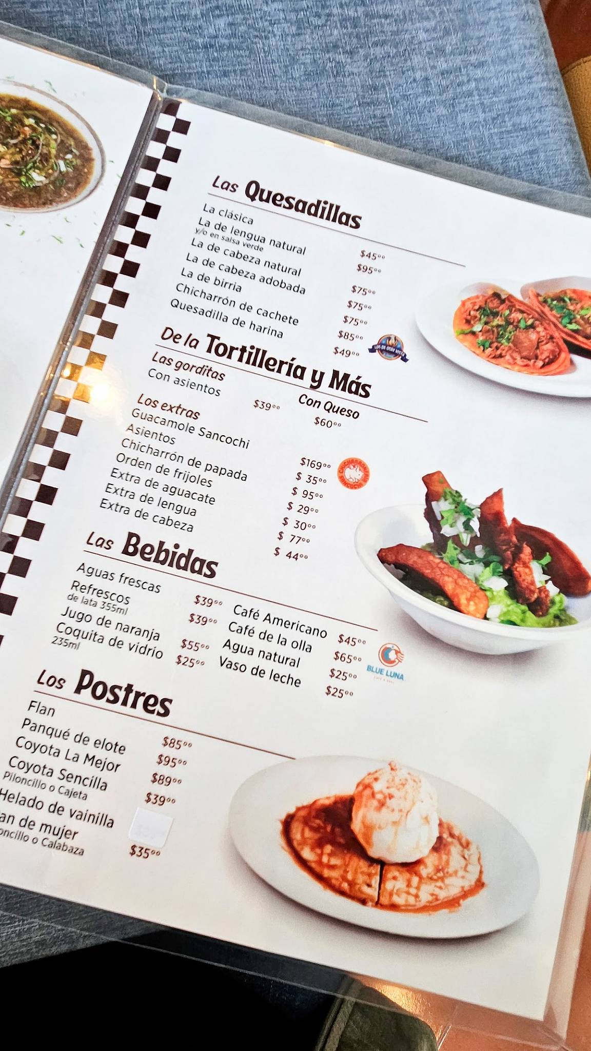 Menu at Cabeza de Res La Mejor de Culiacán restaurant, Tijuana