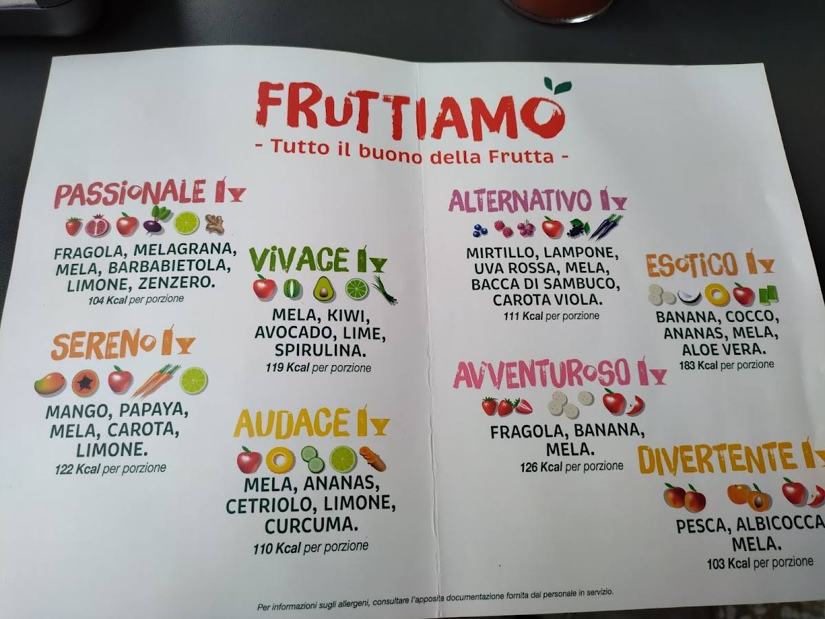 Menu at Cafè Vanity Sessantasette cafe, Bologna