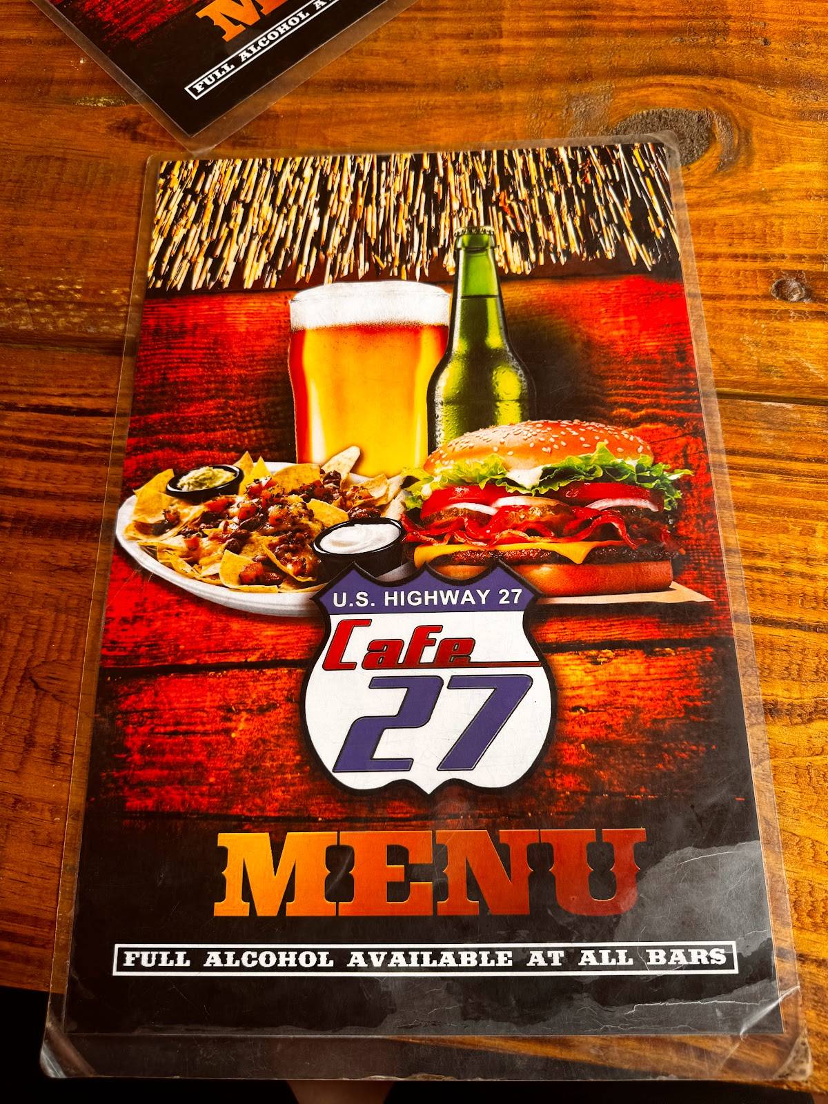 Menu at Cafe 27 Bar & Grill, Weston, US-27
