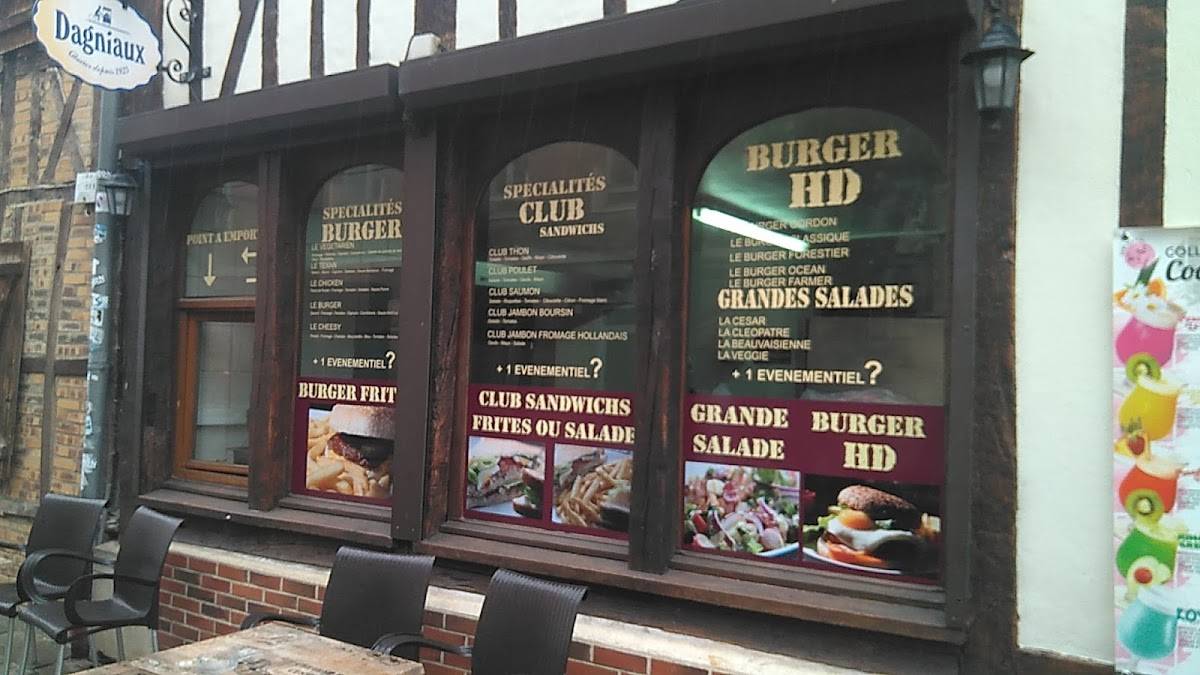 Menu au Burger Café, Beauvais