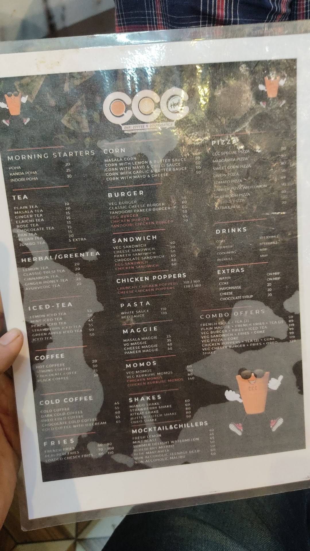 Menu at CCC Cafe, Arrah, Arrah