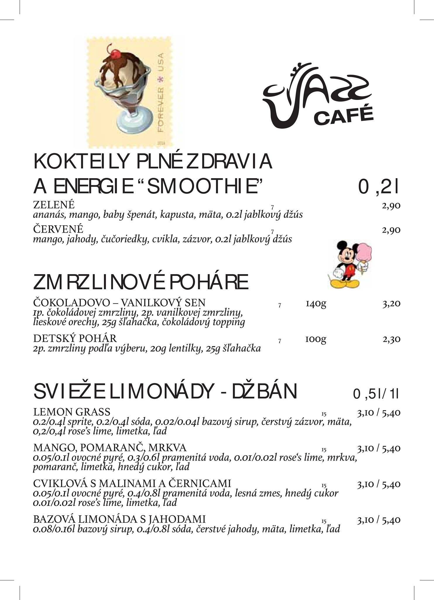 Speisekarte von CROSS CAFÉ Optima cafe, Košice