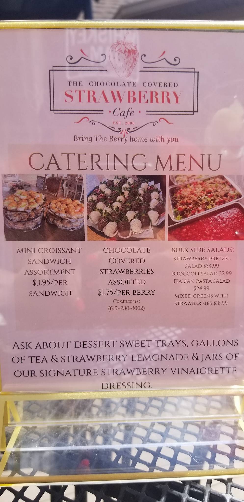 Menu at Chocolate Covered Strawberry cafe, Gallatin, Nashville Pike