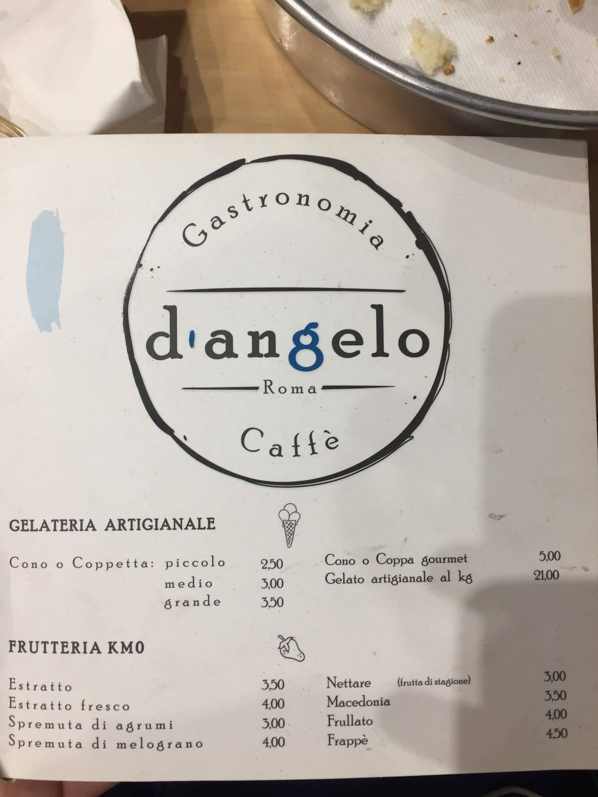Menu at D’Angelo Caffè & Gastronomia - Bar Bistro Caffetteria ...