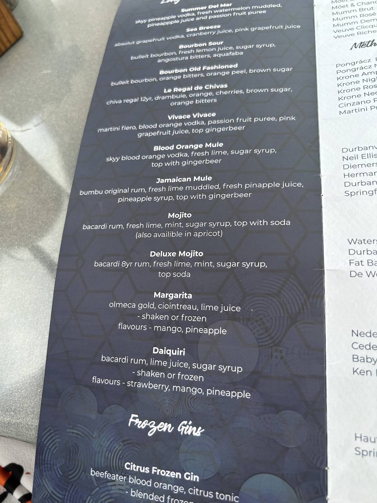 Menu at Cafe Del Mar Hazelwood, Pretoria