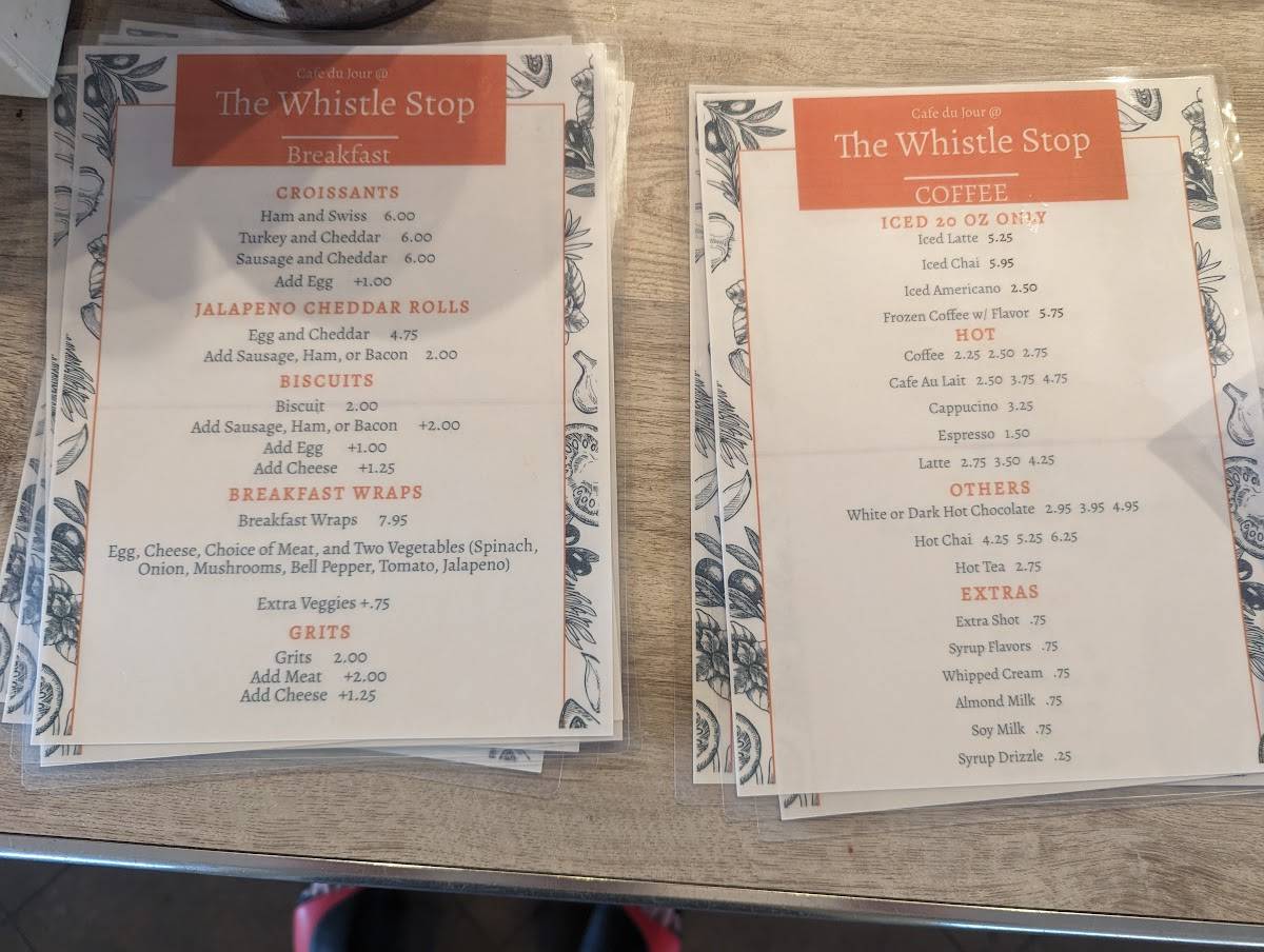 Menu at Cafe Du Jour @ The Whistle Stop, Denham Springs