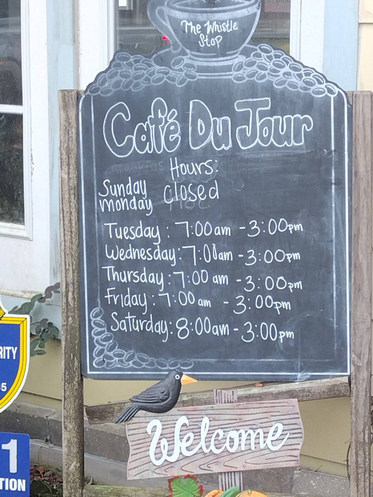 Menu at The Whistle Stop cafe, Denham Springs
