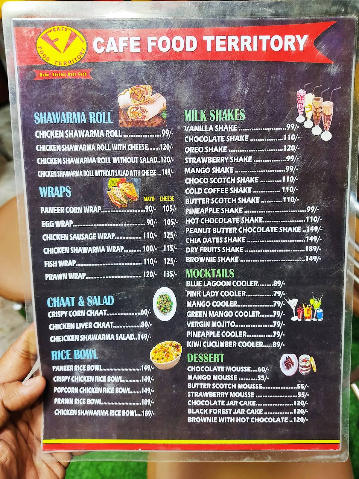 Menu at Cafe Food Territory, Kolkata, HCVJ+7FP