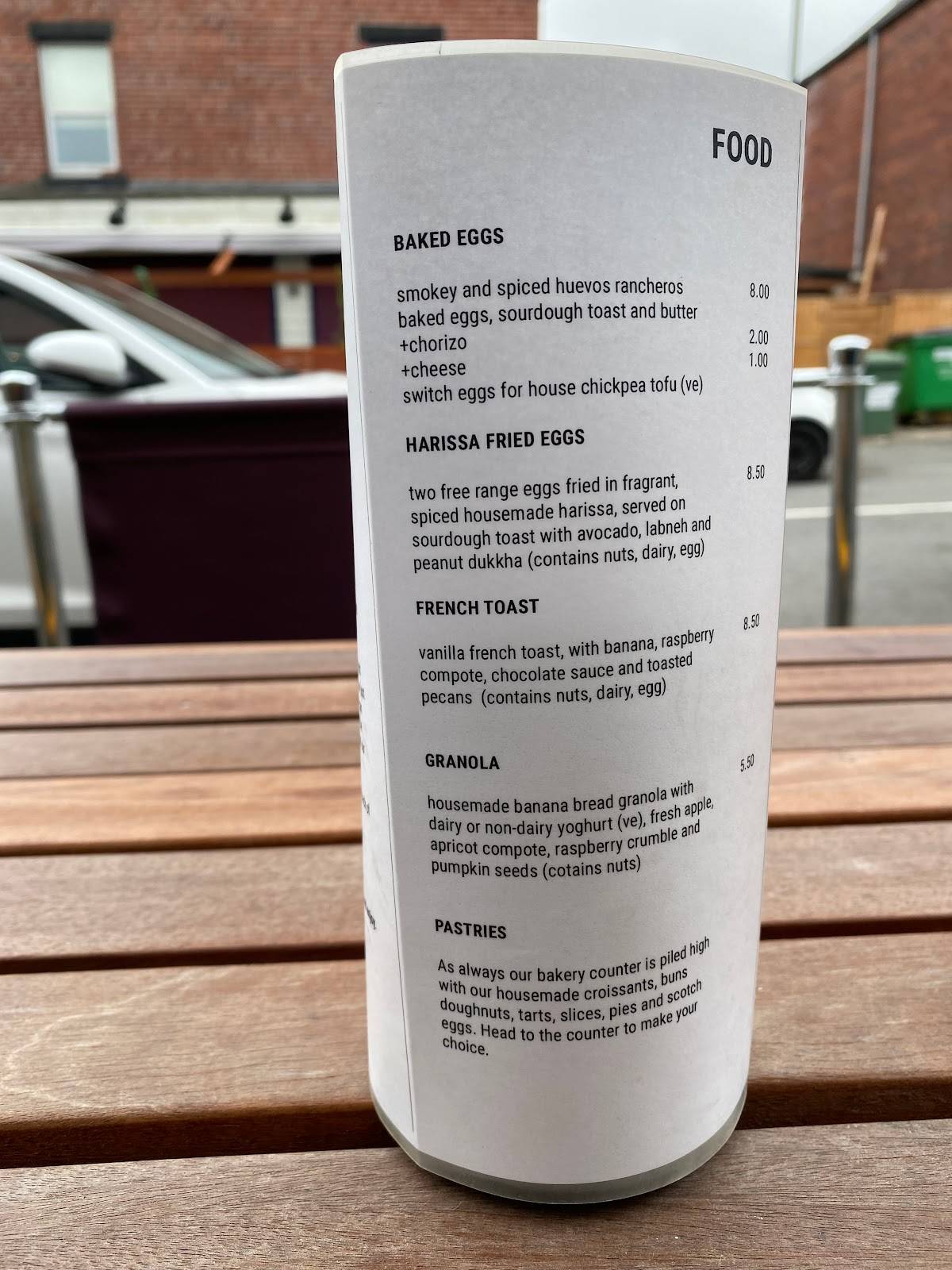 Menu at Forge Bakehouse cafe, Sheffield, 302 Abbeydale Rd